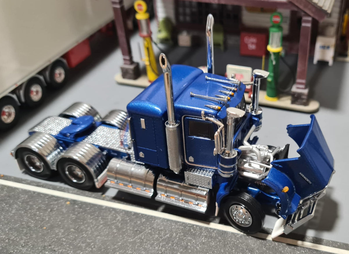 Iconic Replicas 1/50 Scale Sar Kenworth Lowline In Blue With Blue Chas ...