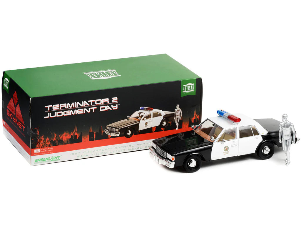 1/18 Greenlight Terminator 2 Judgement Day 1987 CHEVROLET POLICE CAR W ...