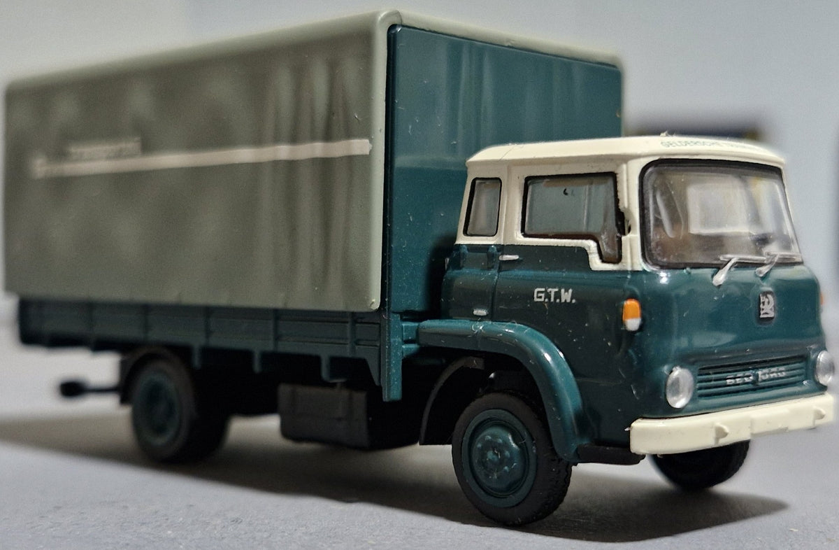 1/87 Scale Brekina Ho 1960 Bedford Tk Low-Side Truck With Canvas Cover ...