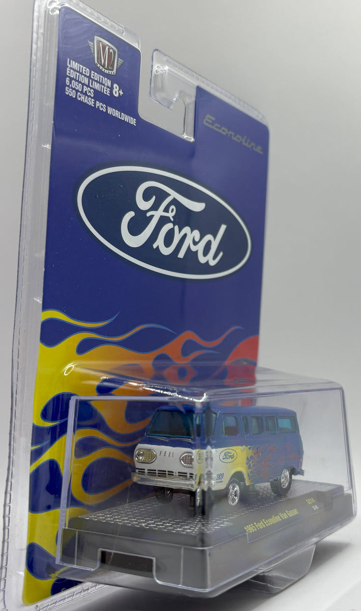1/64 M2 1965 Ford Econoline Van Gasser Blue With Flames New On Card ...