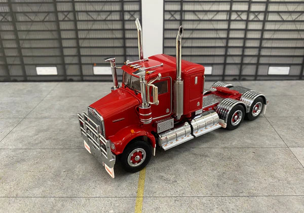 Iconic Replicas 1/50 Scale Sar Kenworth Lowline In Red With Red Chassi ...