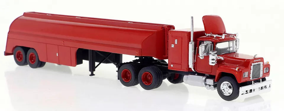 1/87 Scale Brekina Ho Red Mack R-Model With Tanker Trailer In Red Bogi ...