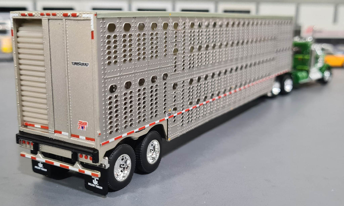 Dcp / First Gear 1/64 Kenworth W900A Neon And Dark Greenwith Livestock ...