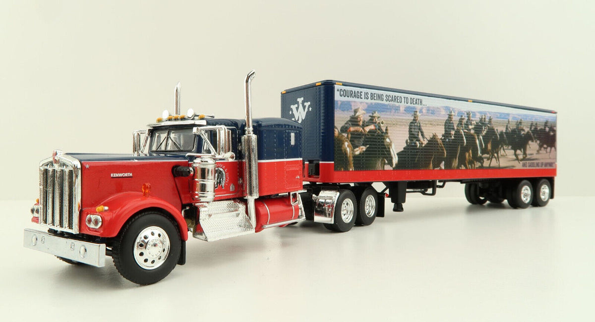 DCP / FIRST GEAR 1/64 KENWORTH W900A JOHN WAYNE COURAGE WITH TRAILER * – TUFFTRUCKS SCALE MODELS